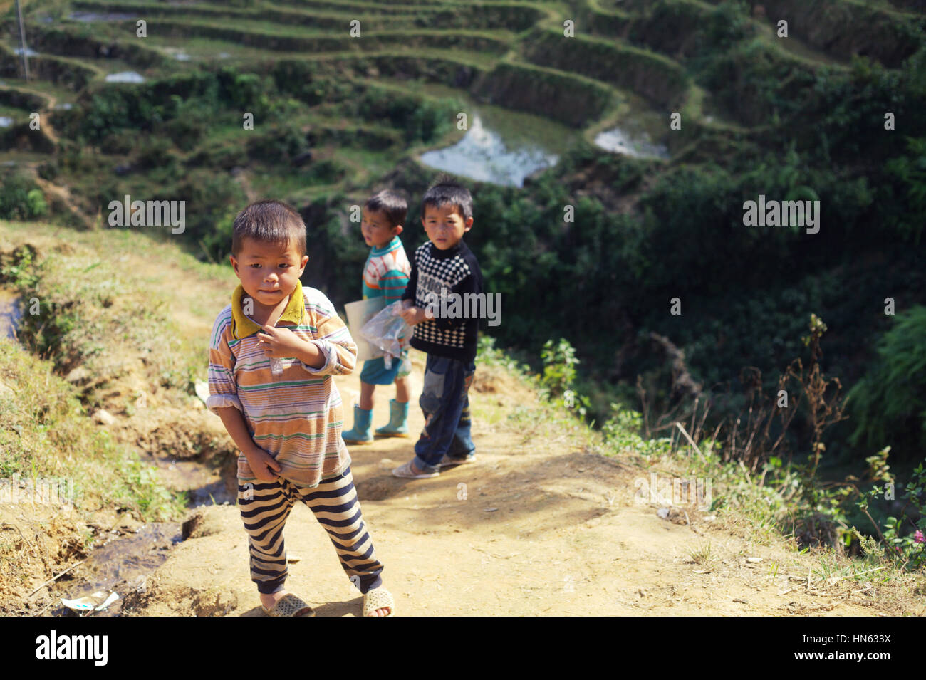 Children in Sapa, Vietnam Stock Photo - Alamy