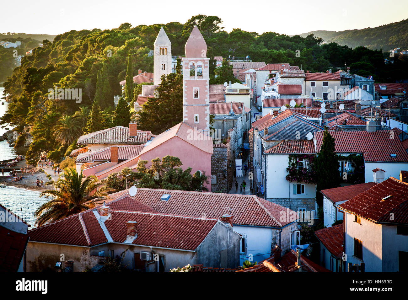 beautiful cityscape of Croatia, the island of Rab Stock Photo - Alamy