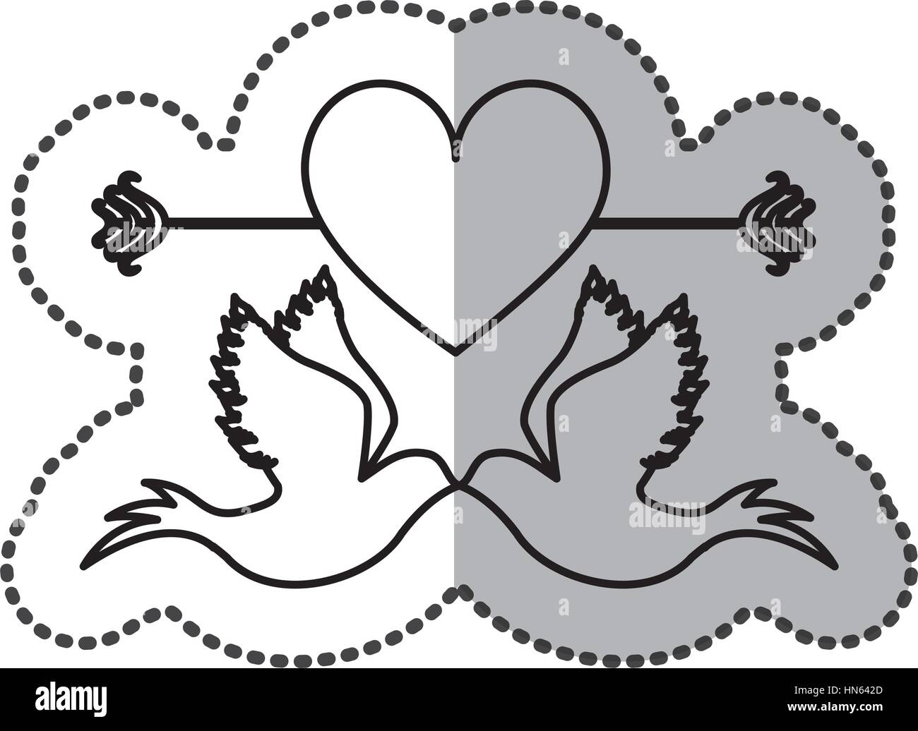 Pigeons with heart icon image, vector illustration design Stock Vector ...
