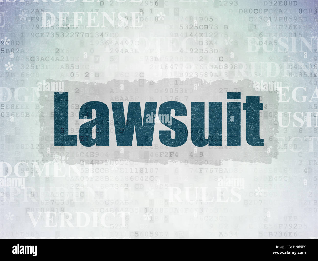 Law concept: Painted blue text Lawsuit on Digital Data Paper background ...