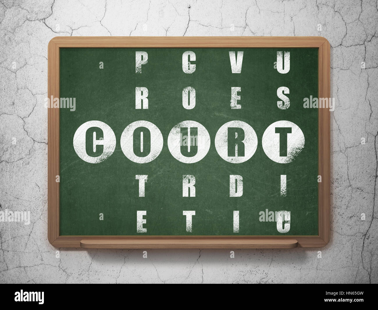 Law concept: Painted White word Court in solving Crossword Puzzle on ...