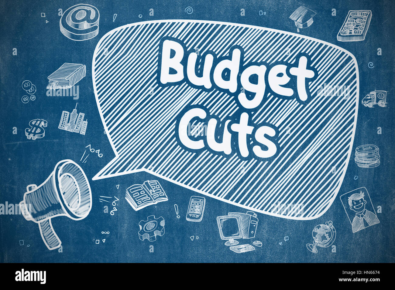 Budget cuts cartoon hi-res stock photography and images - Alamy