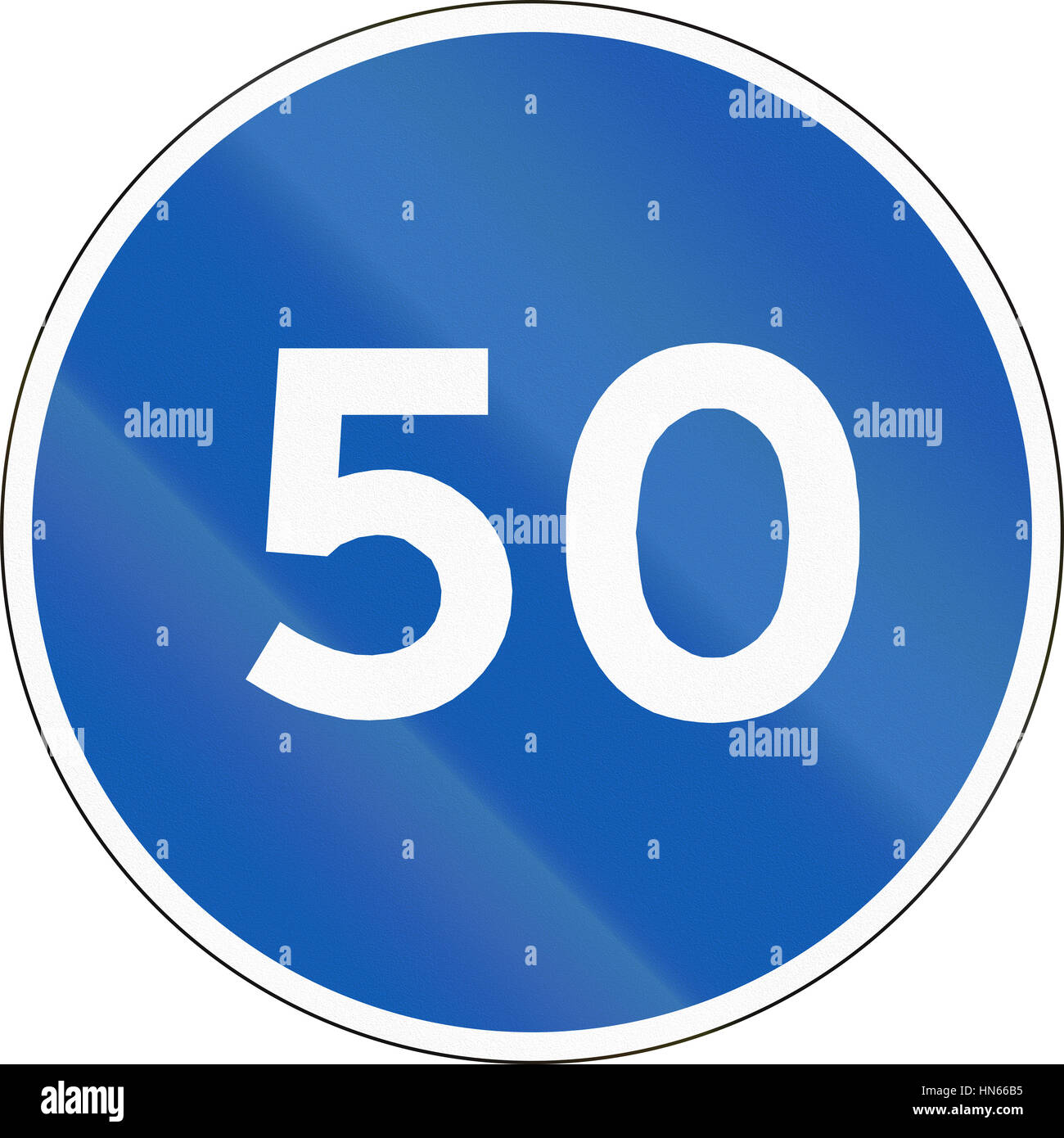 Road sign used in Denmark - Minimum speed Stock Photo - Alamy