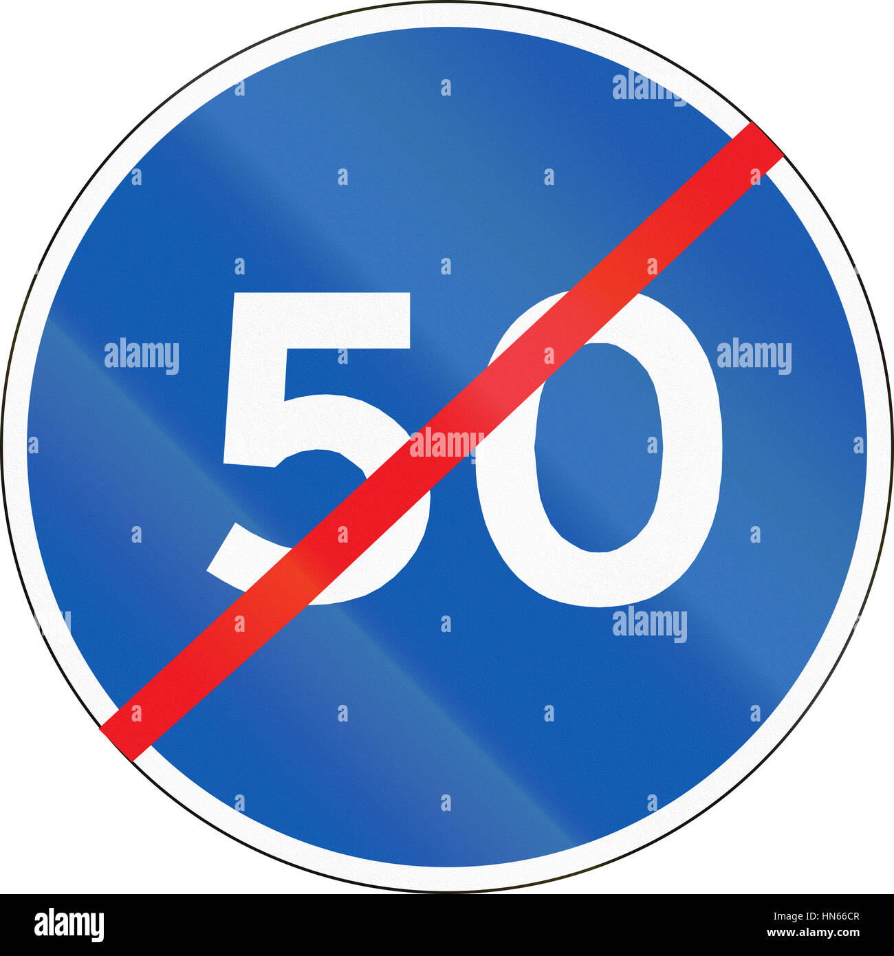 Road sign used in Denmark - End of minimum speed Stock Photo - Alamy