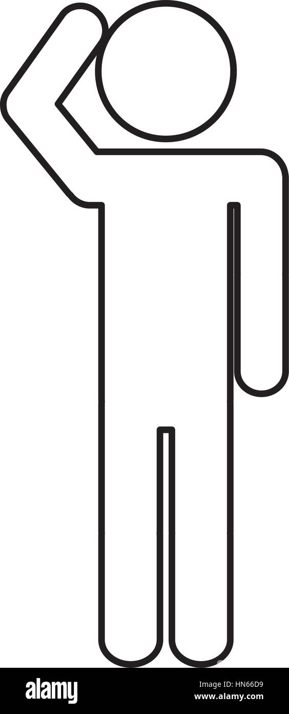 Confused man pictrogram icon vector illustration graphic design Stock ...