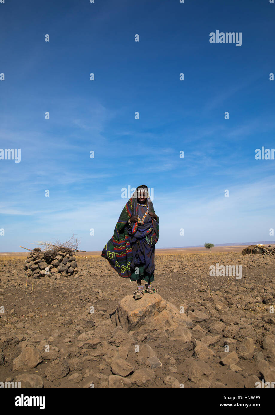 Portrait of an Issa tribe girl, Afar region, Yangudi Rassa National ...