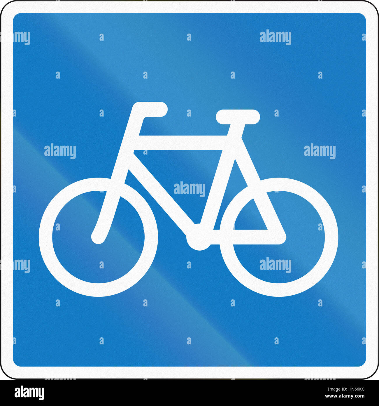 Road sign used in Denmark - Bike route Stock Photo - Alamy