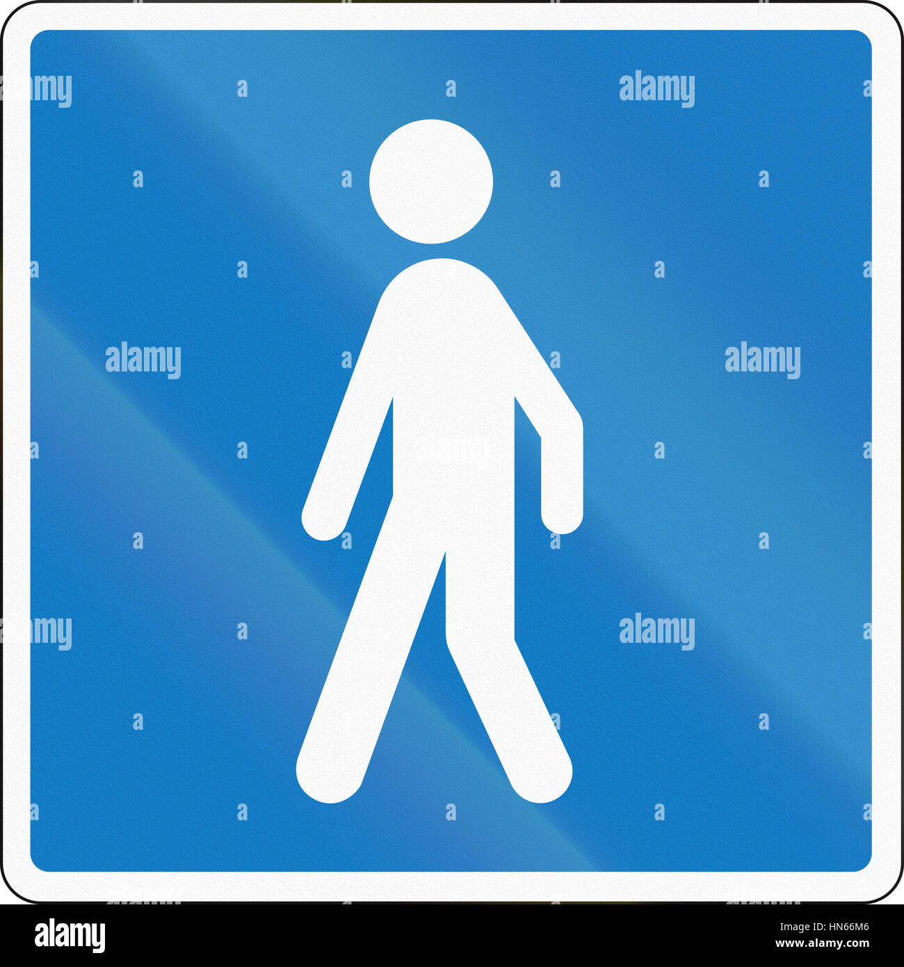 Road sign used in Denmark - pedestrians route Stock Photo - Alamy