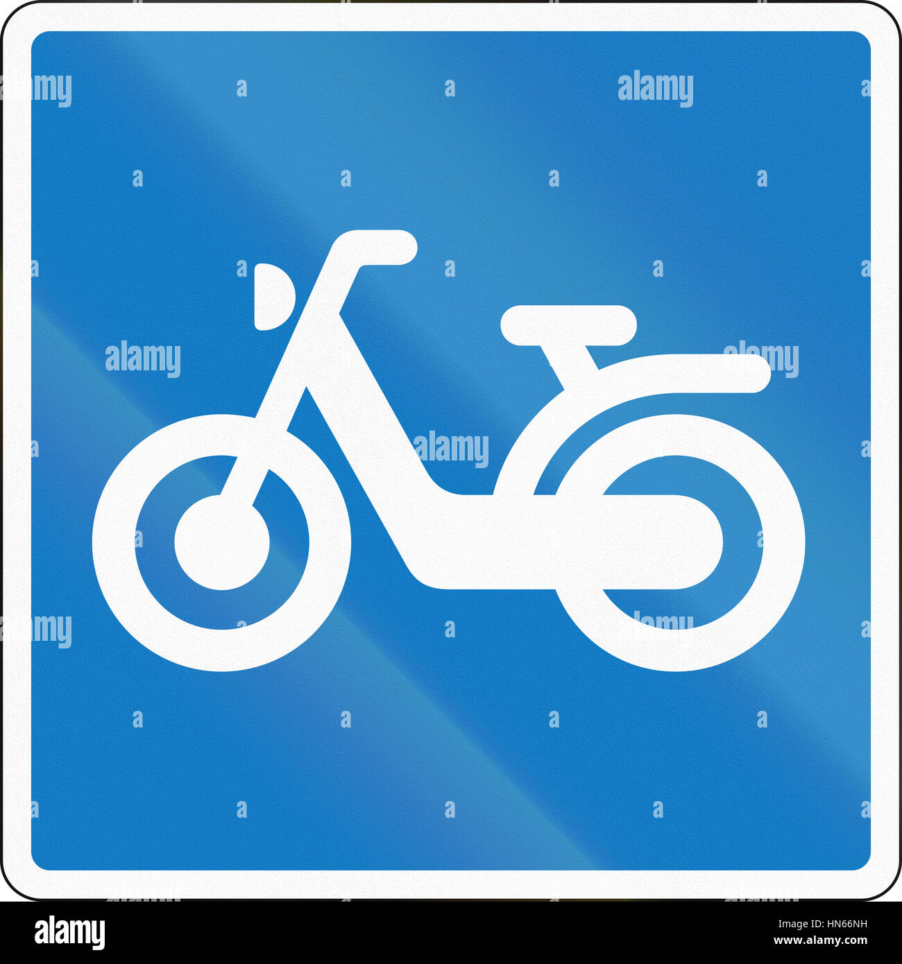 Road sign used in Denmark - moped route Stock Photo - Alamy