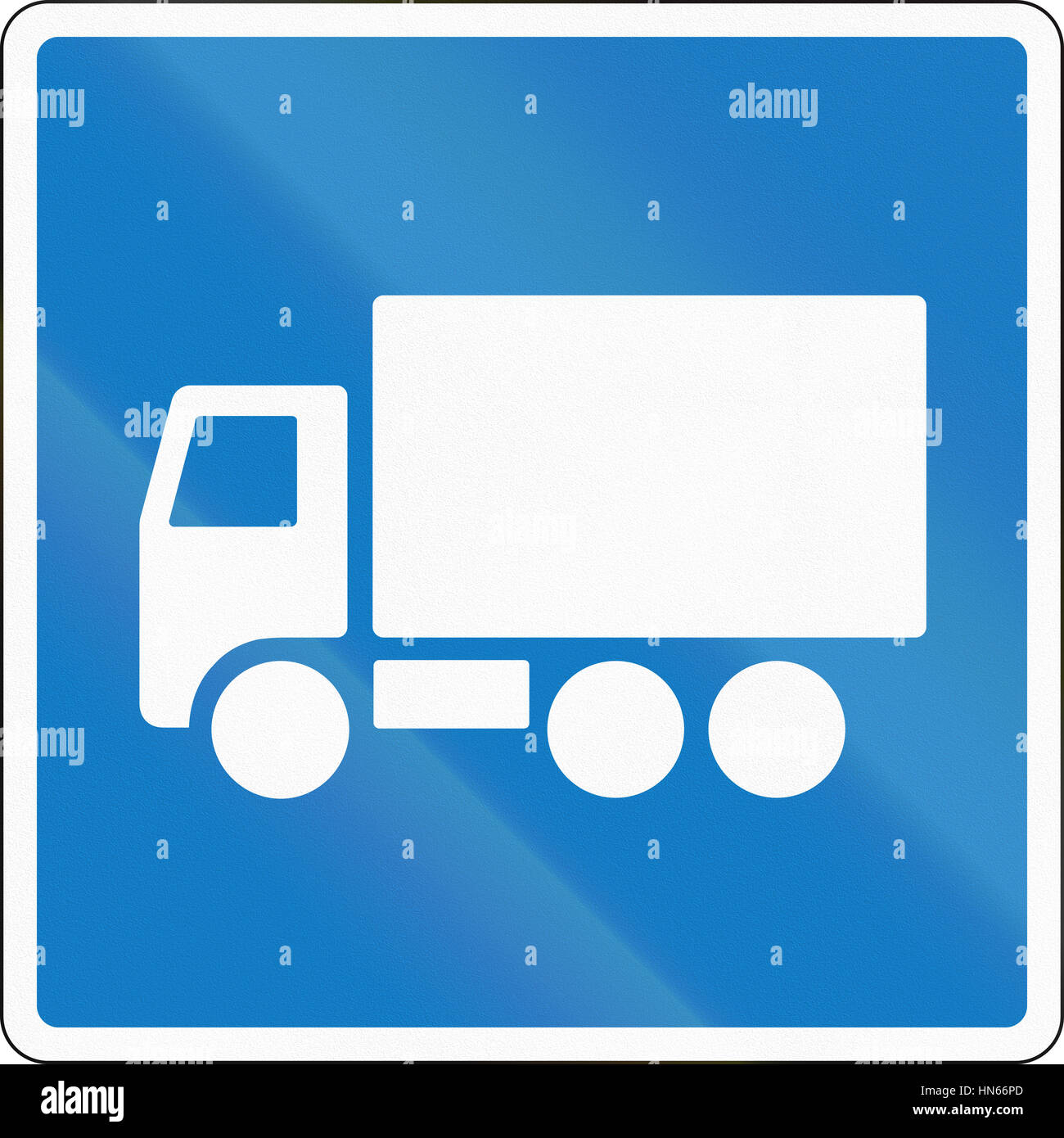 Road sign used in Denmark - lorry route Stock Photo - Alamy