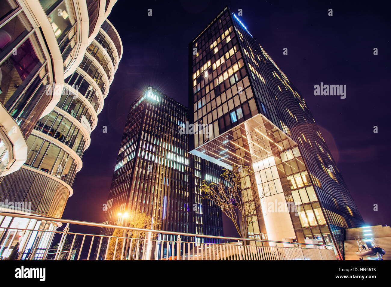 Evening lights in modern city Stock Photo - Alamy