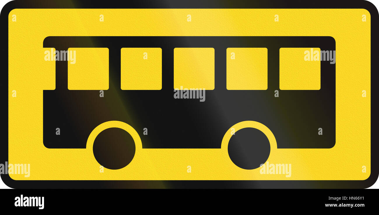 Road sign used in Denmark - Bus station Stock Photo - Alamy