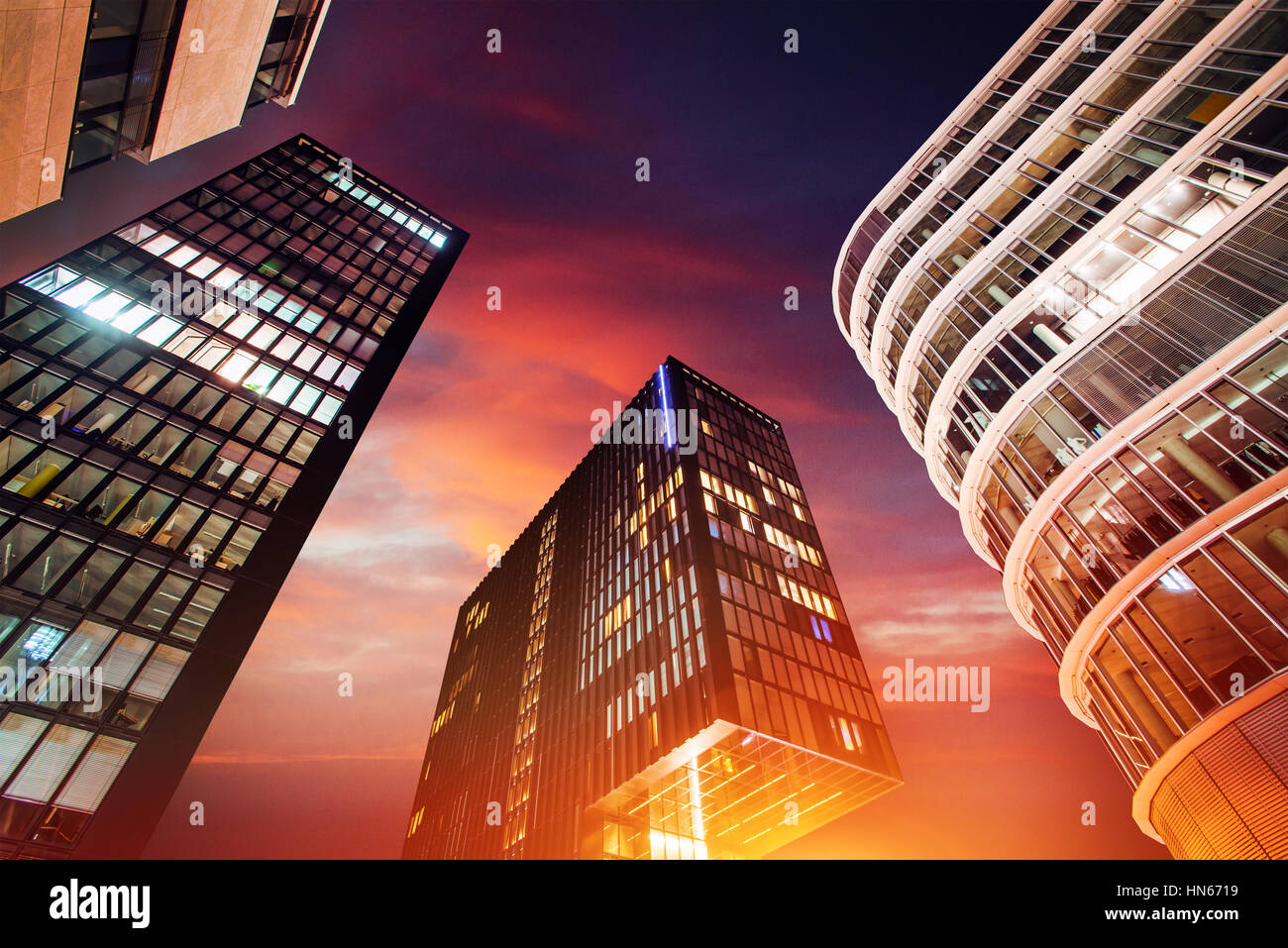 Magical sunset over skyscrapers hi-res stock photography and images - Alamy