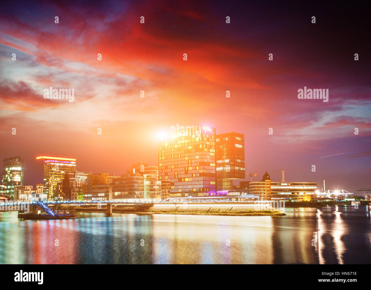 Magical sunset over skyscrapers Stock Photo - Alamy
