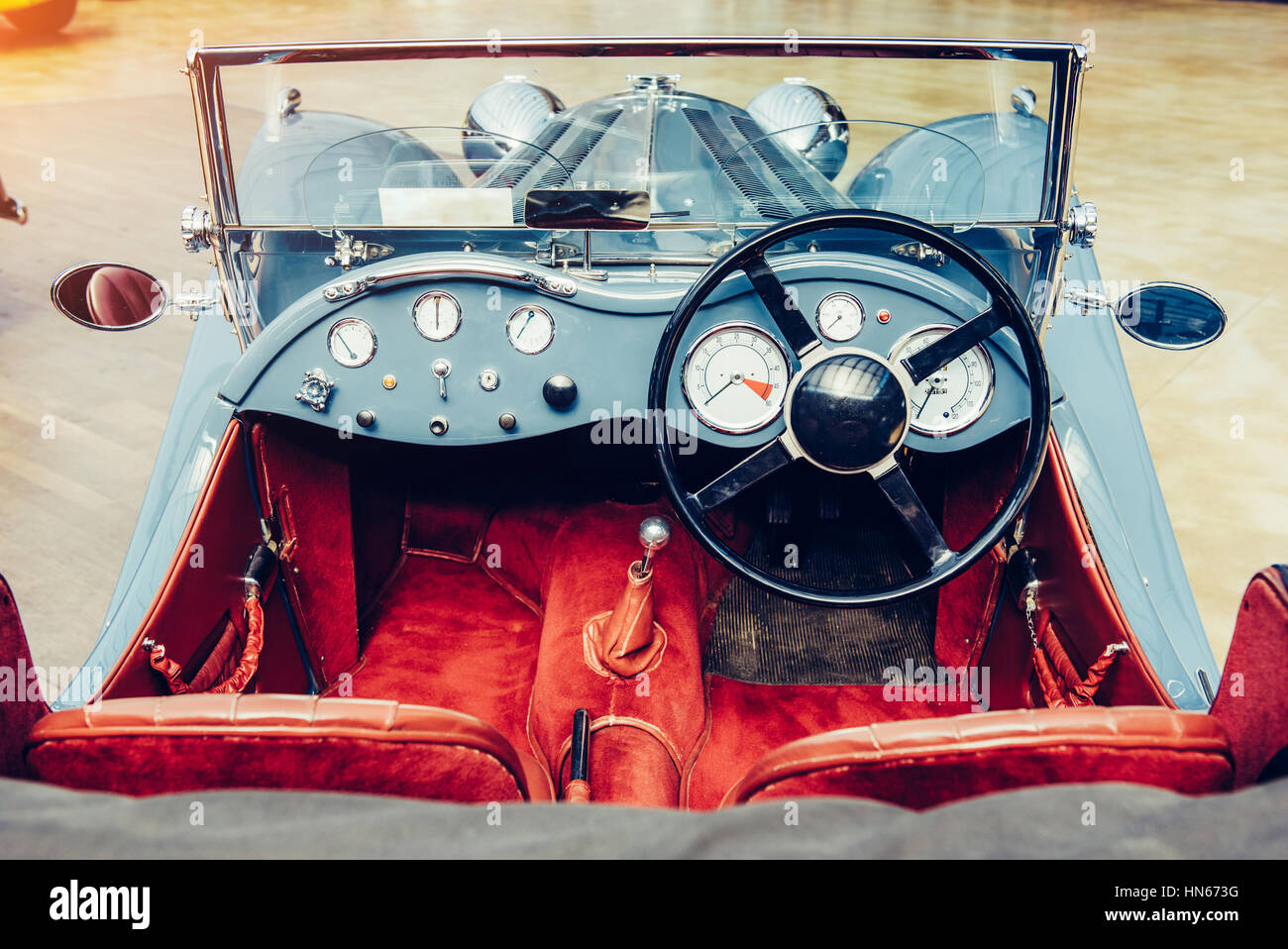 Retro interior of old automobile Stock Photo - Alamy