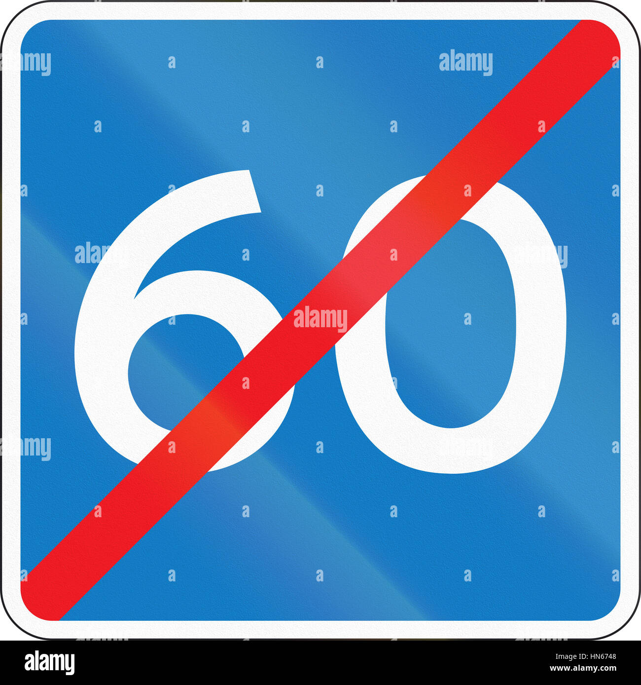 Danish information road sign - End of advisory speed limit Stock Photo ...