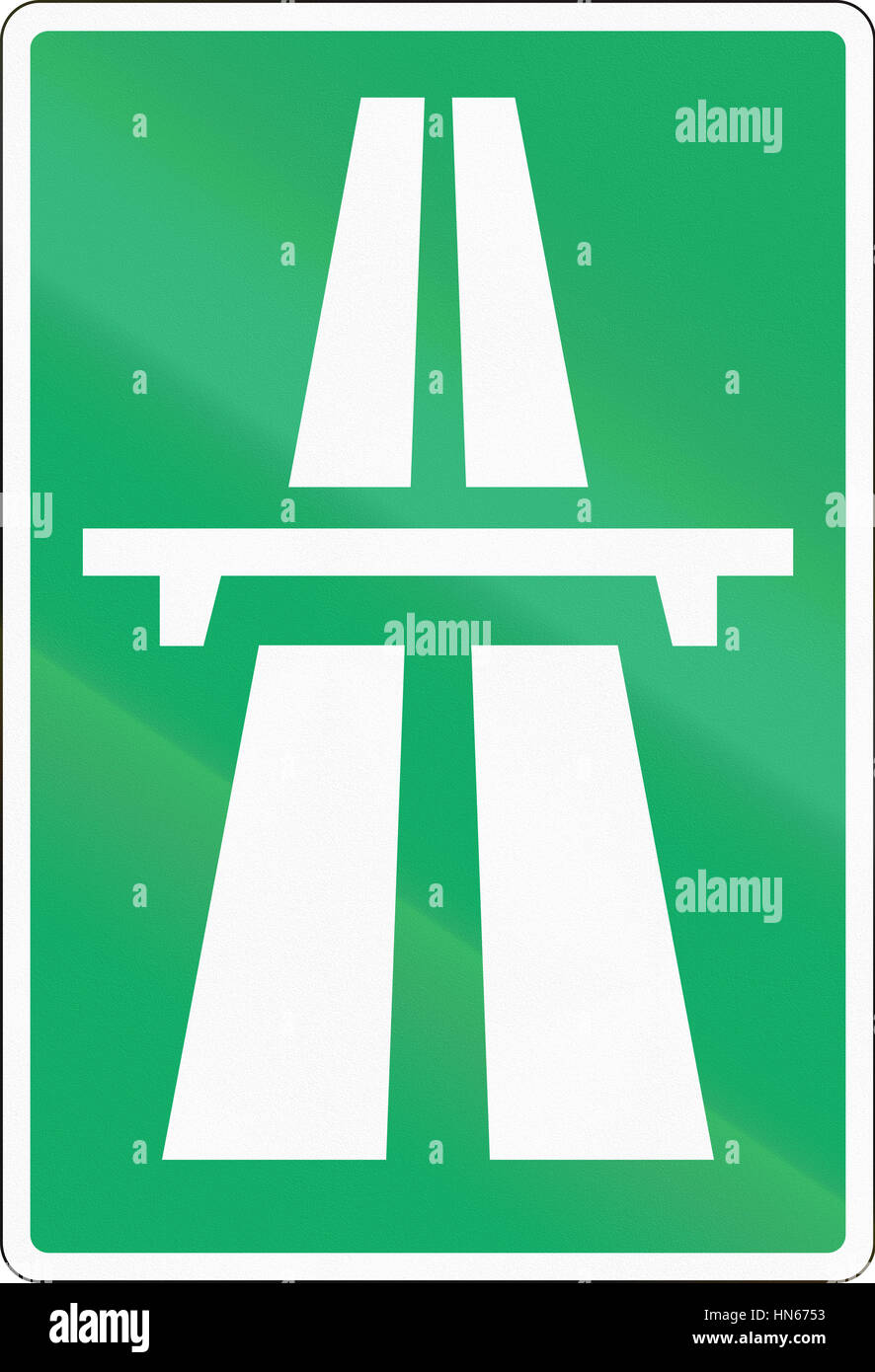 Road sign used in Denmark - Motorway Stock Photo - Alamy