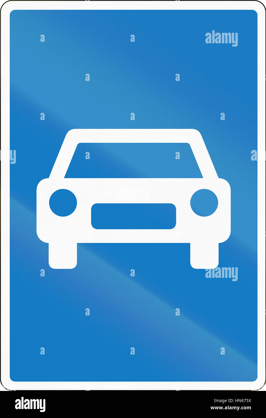 Road sign used in Denmark - Fast-traffic highway, only motor vehicles ...