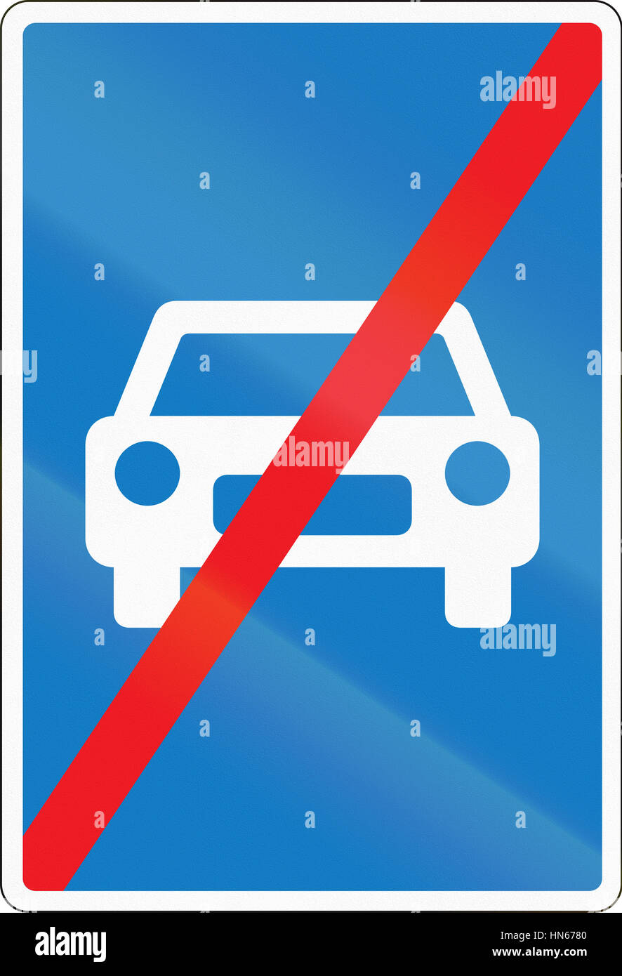 Road sign used in Denmark - End of fast-traffic highway Stock Photo - Alamy