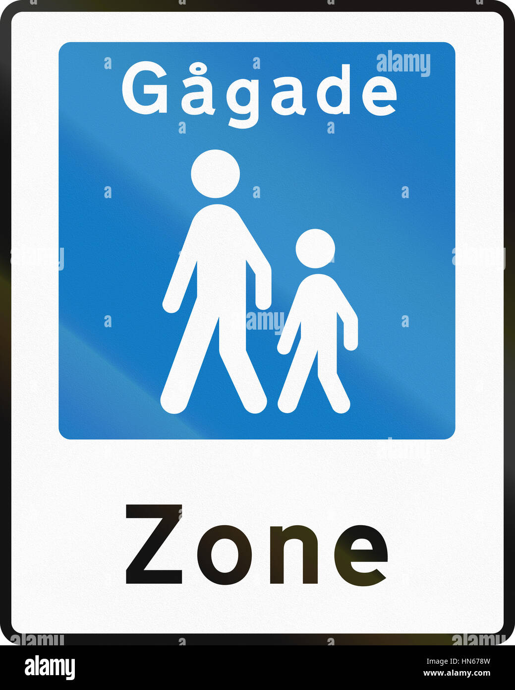 Road sign used in Denmark - Pedestrian zone Stock Photo - Alamy
