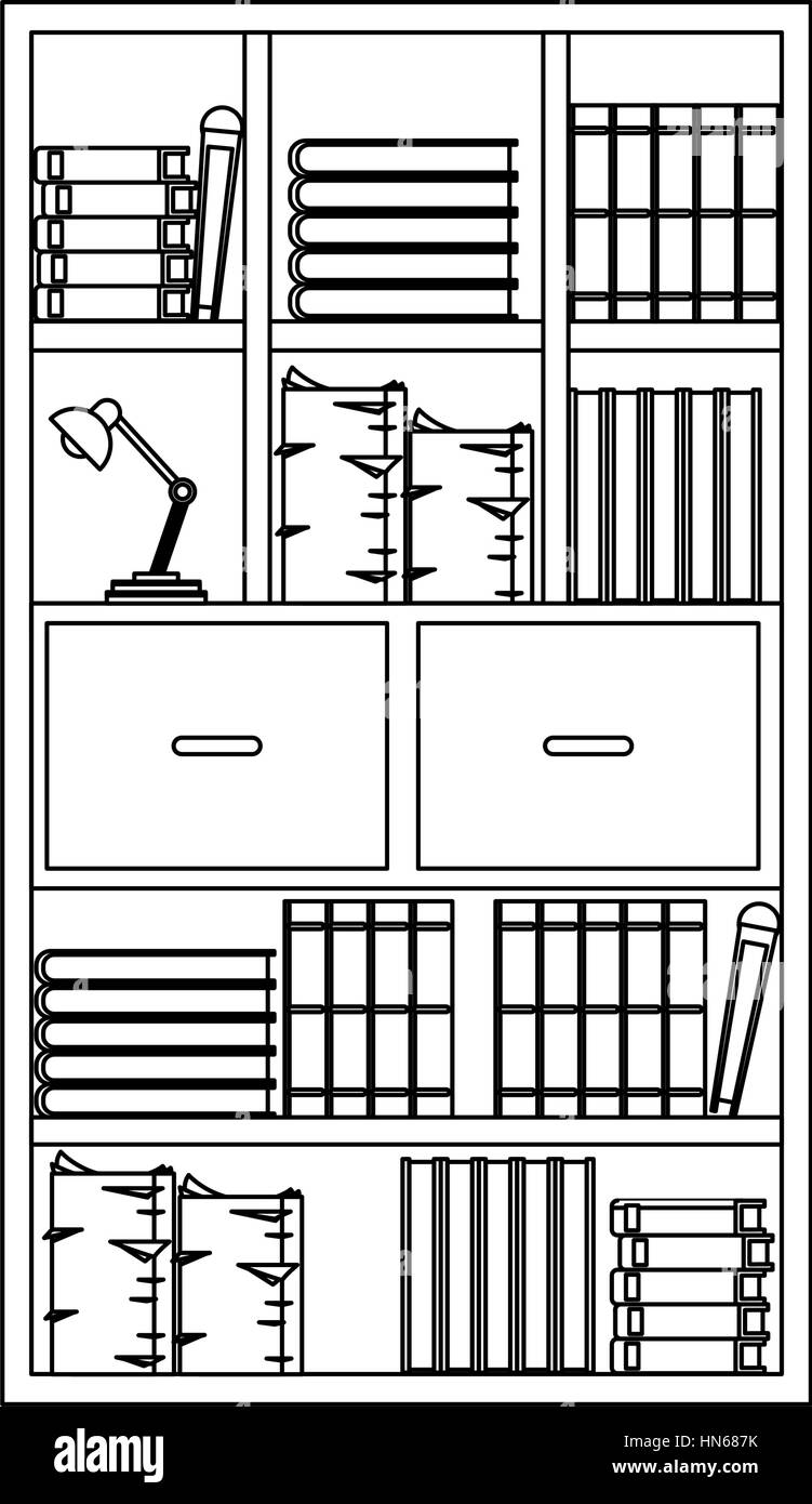 Library books shelves Black and White Stock Photos & Images - Alamy