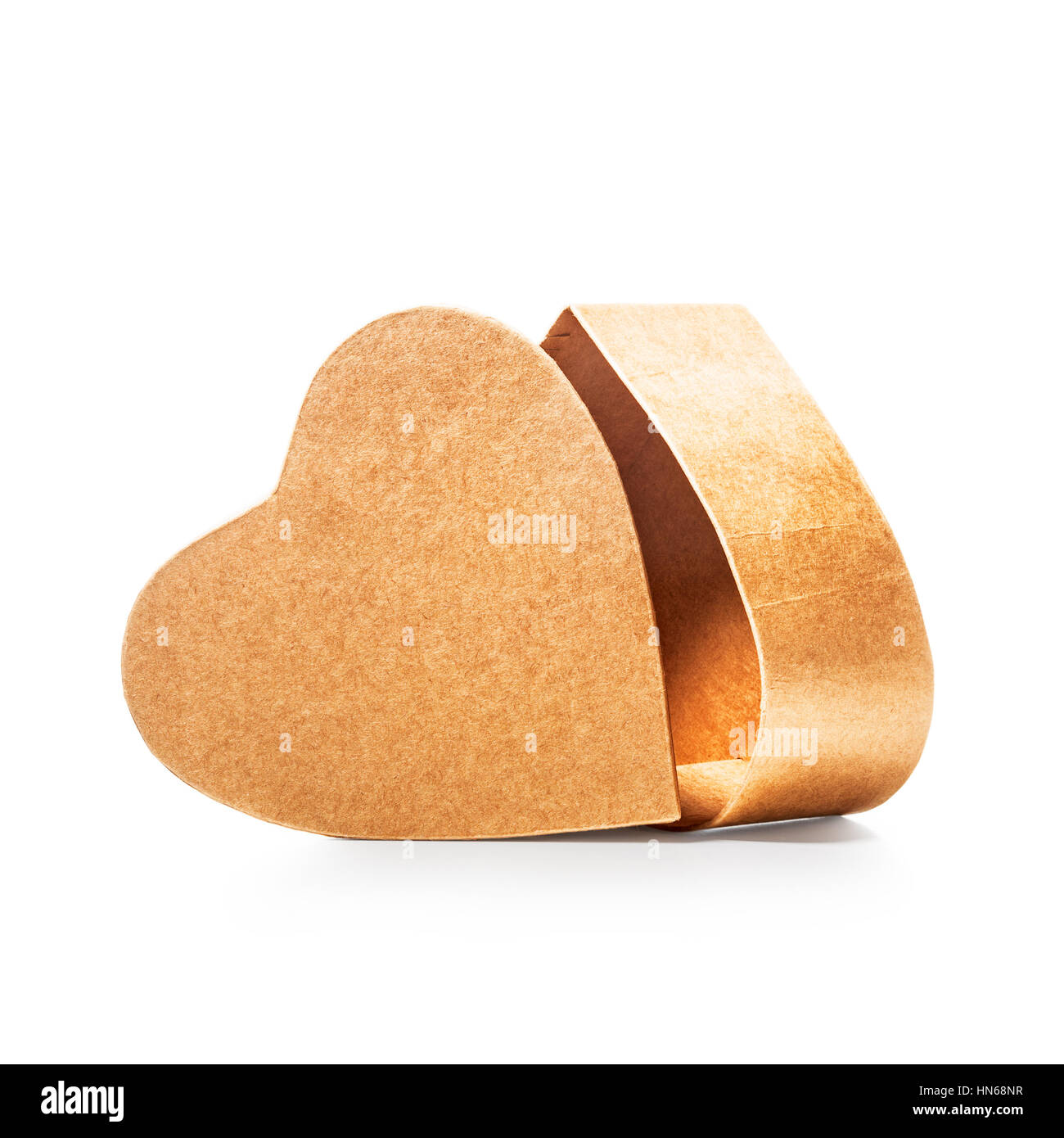 Heart shaped open gift box as holiday present, single object isolated ...