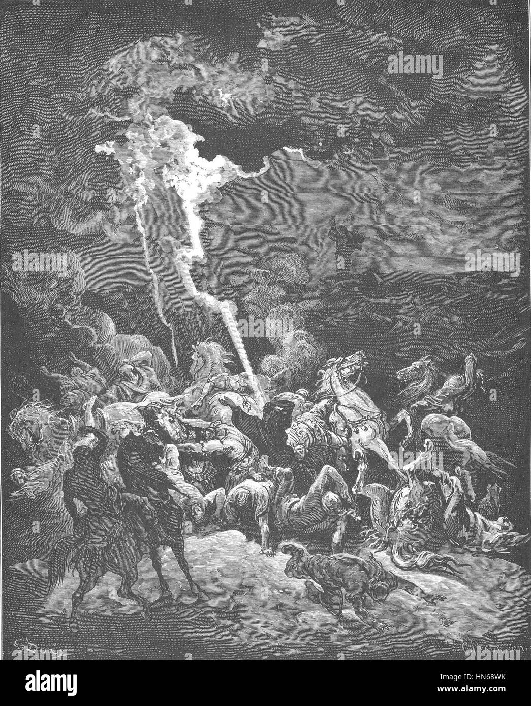 094.Elijah Destroys the Messengers of Ahaziah Stock Photo - Alamy