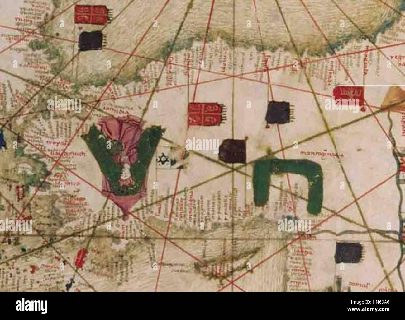 The Carta Catalana is a medieval map created in 1450, detailing the ...