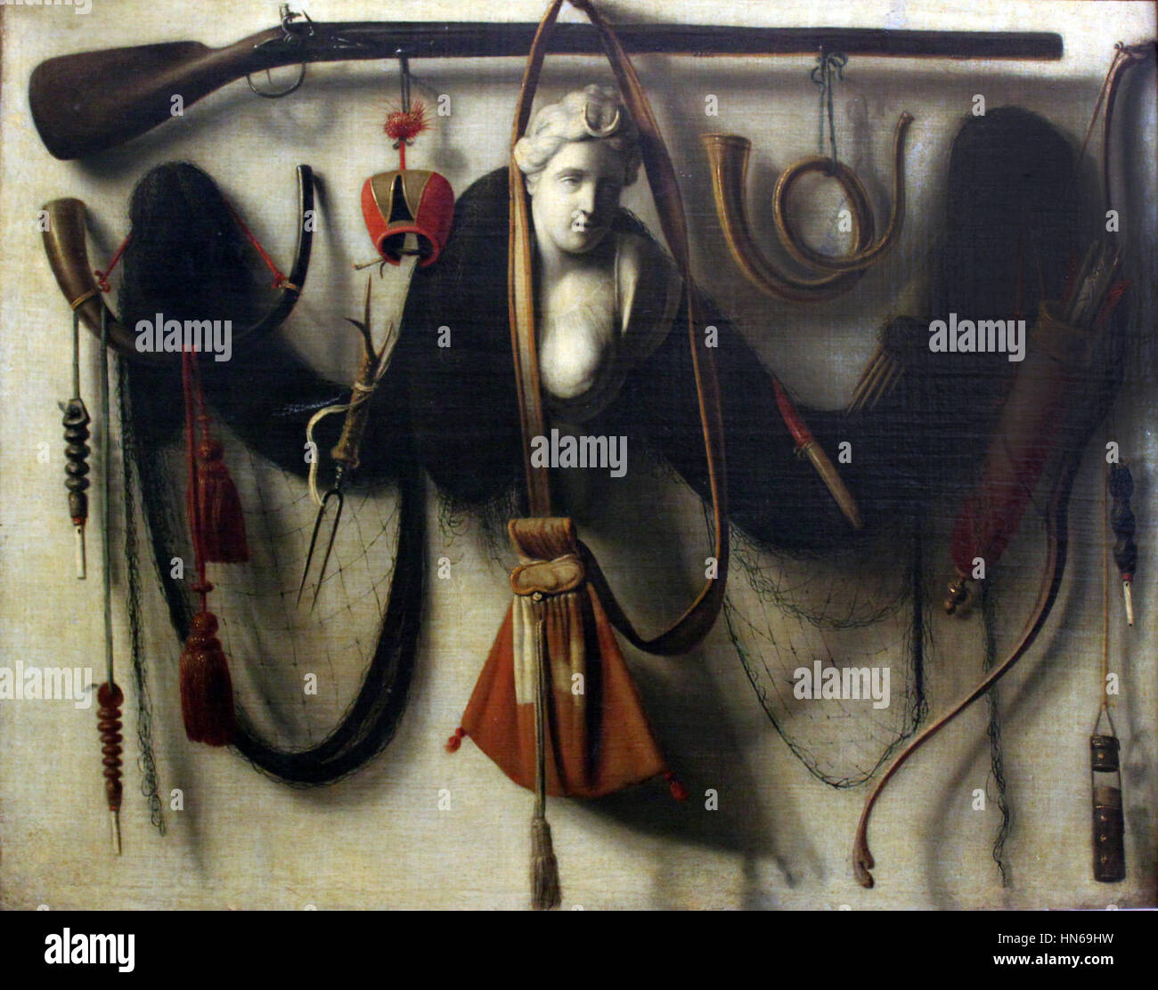 This 1699 still life by Pierson showcases various hunting weapons and ...