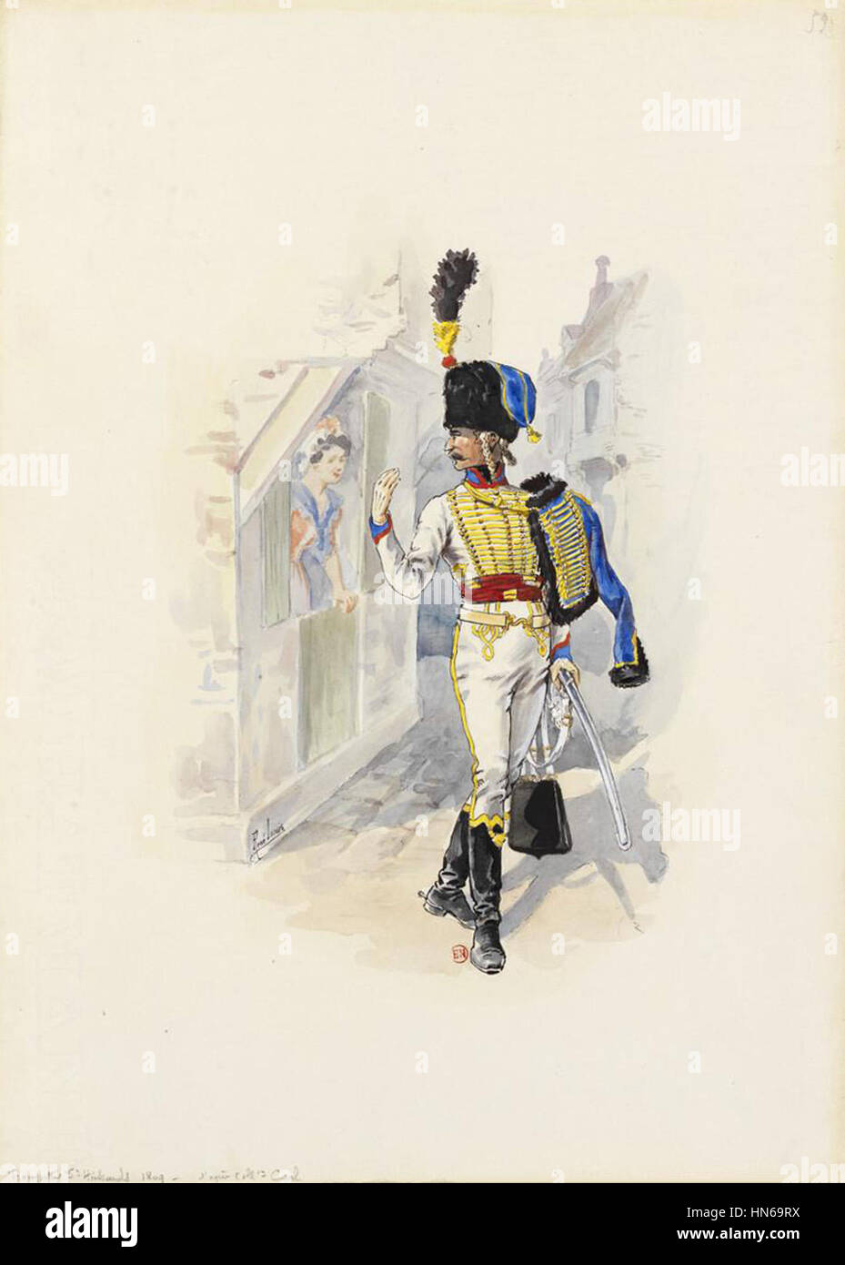 1809 - Trompette du 5e Hussards d'après la collection Cral (52 Stock Photo - Alamy