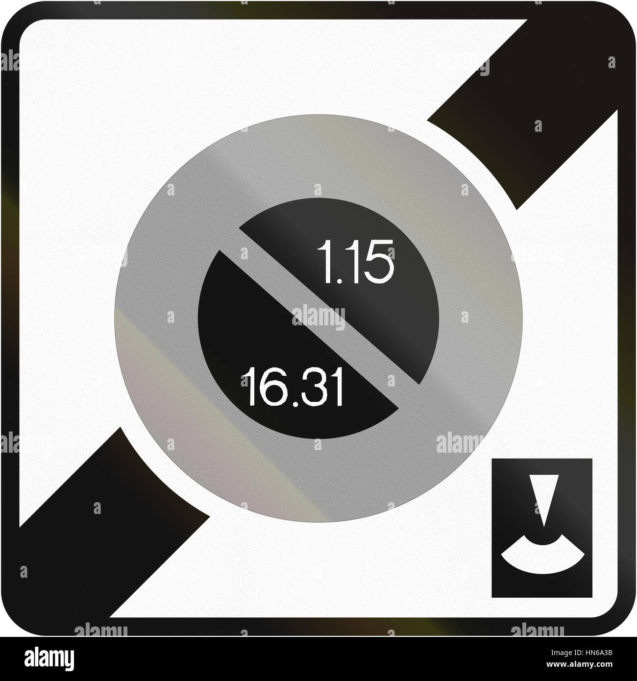 Road sign used in France - End of no parking zone with parking disc and ...