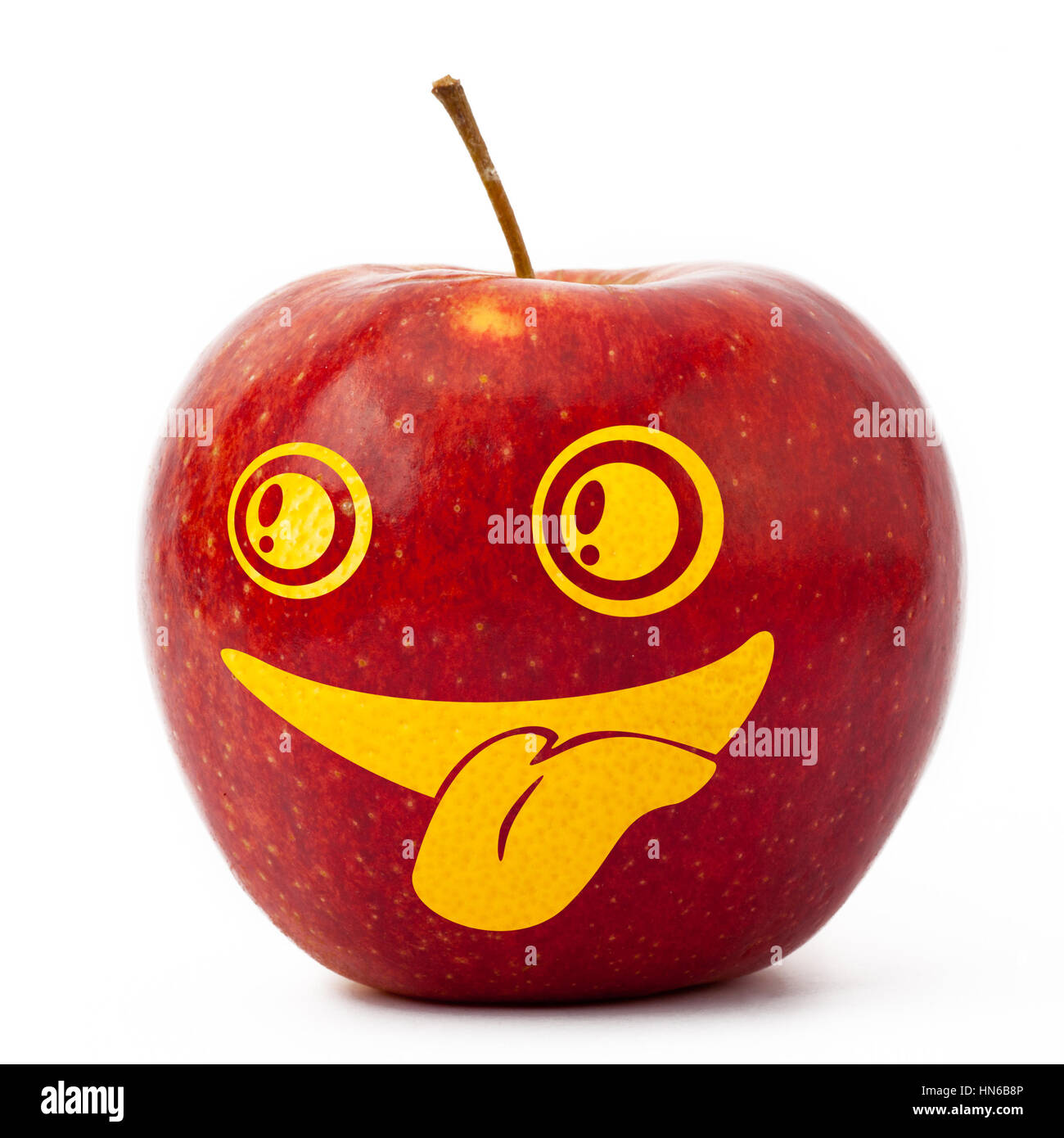 Smiley apple isolated on a white background Stock Photo - Alamy