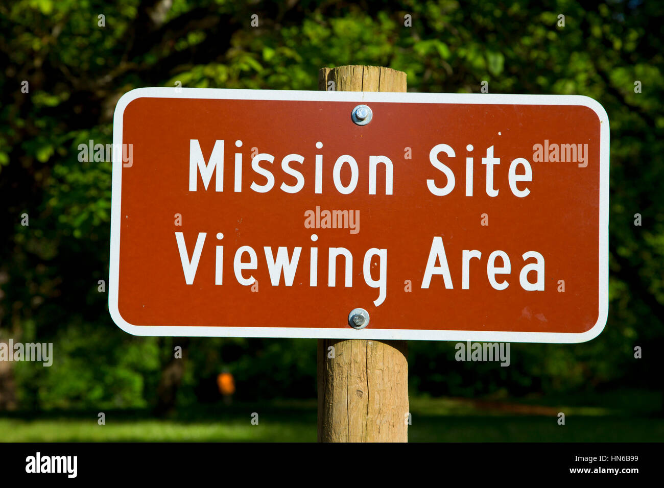 Mission sign, Willamette Mission State Park, Marion County, Oregon ...