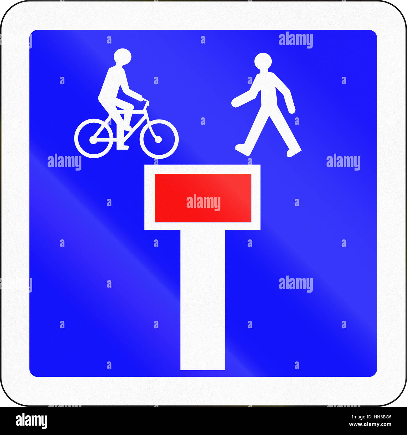 French road sign - No through road except for pedestrians and cyclists ...