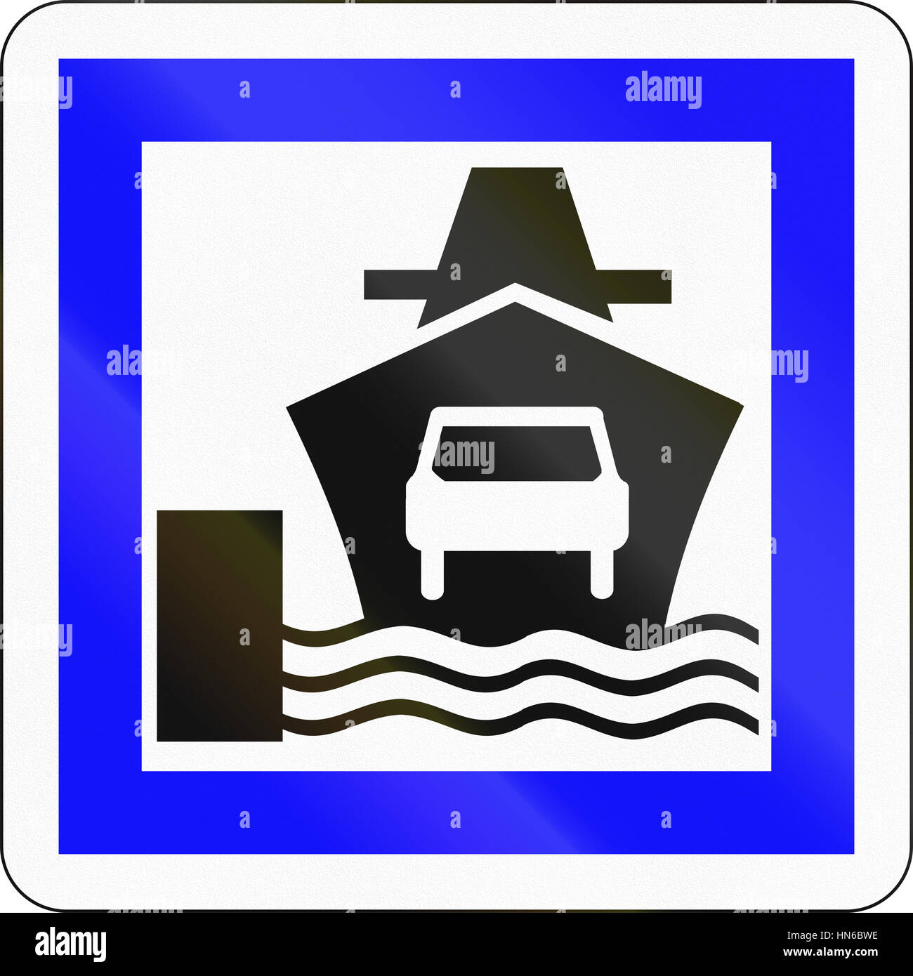 Informational road sign used in France - Car ferry Stock Photo - Alamy