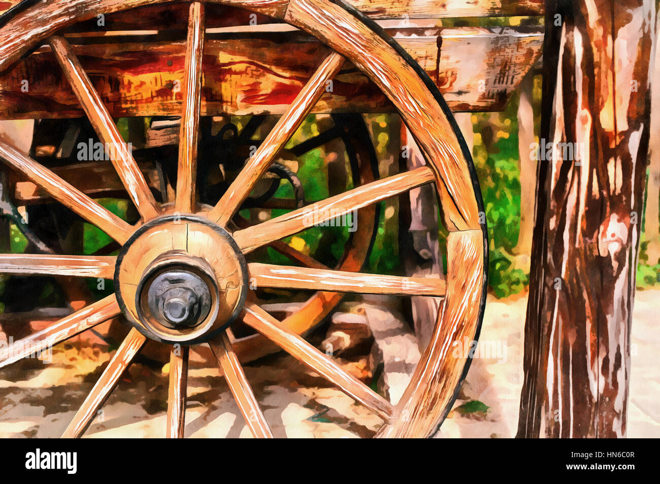 Wagon wheel painting hi-res stock photography and images - Alamy