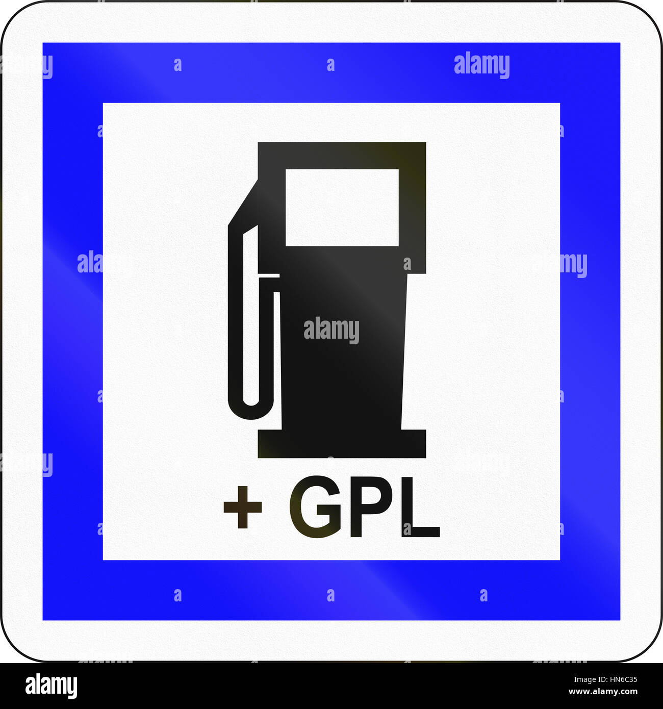 Road sign used in France - Petrol station with LPG Stock Photo - Alamy