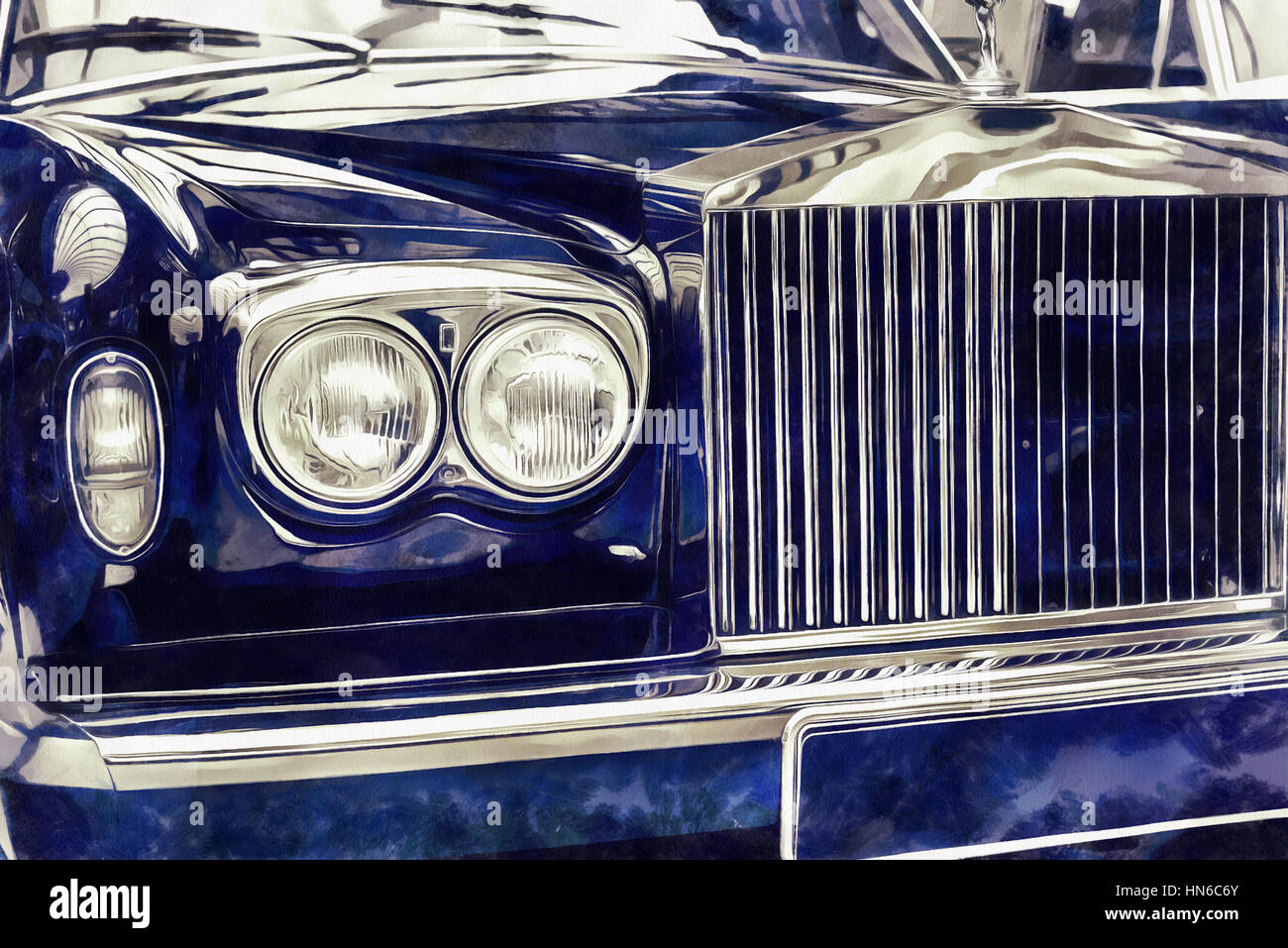 The works in the style of watercolor painting. Vintage transport Stock ...