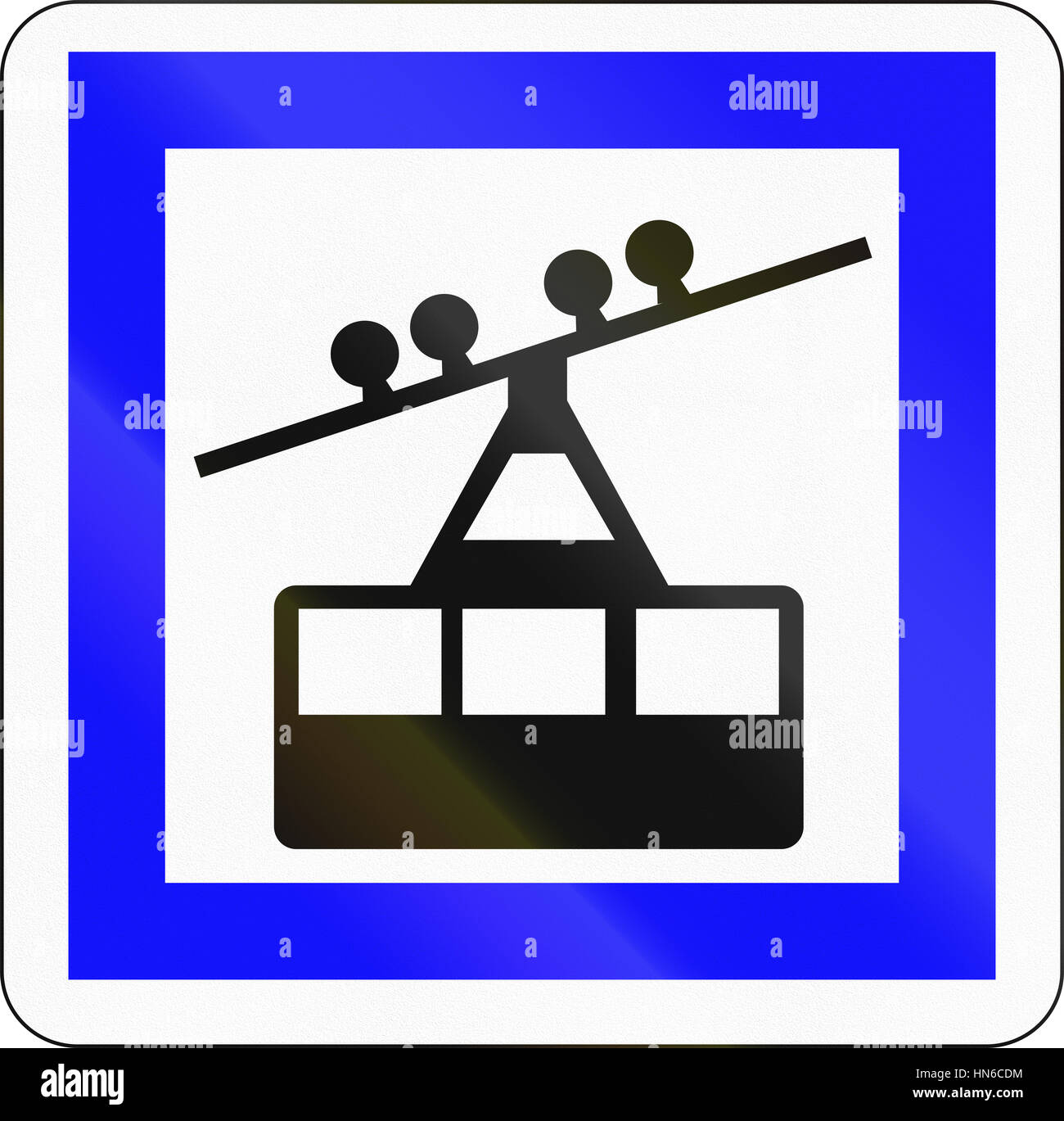 Road sign used in France - Cable car station Stock Photo - Alamy