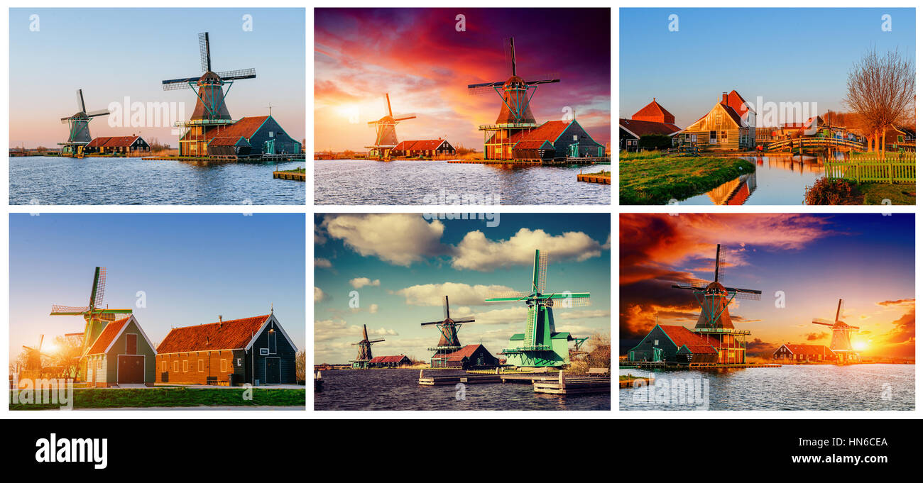 Comfortable houses at sunset Stock Photo - Alamy