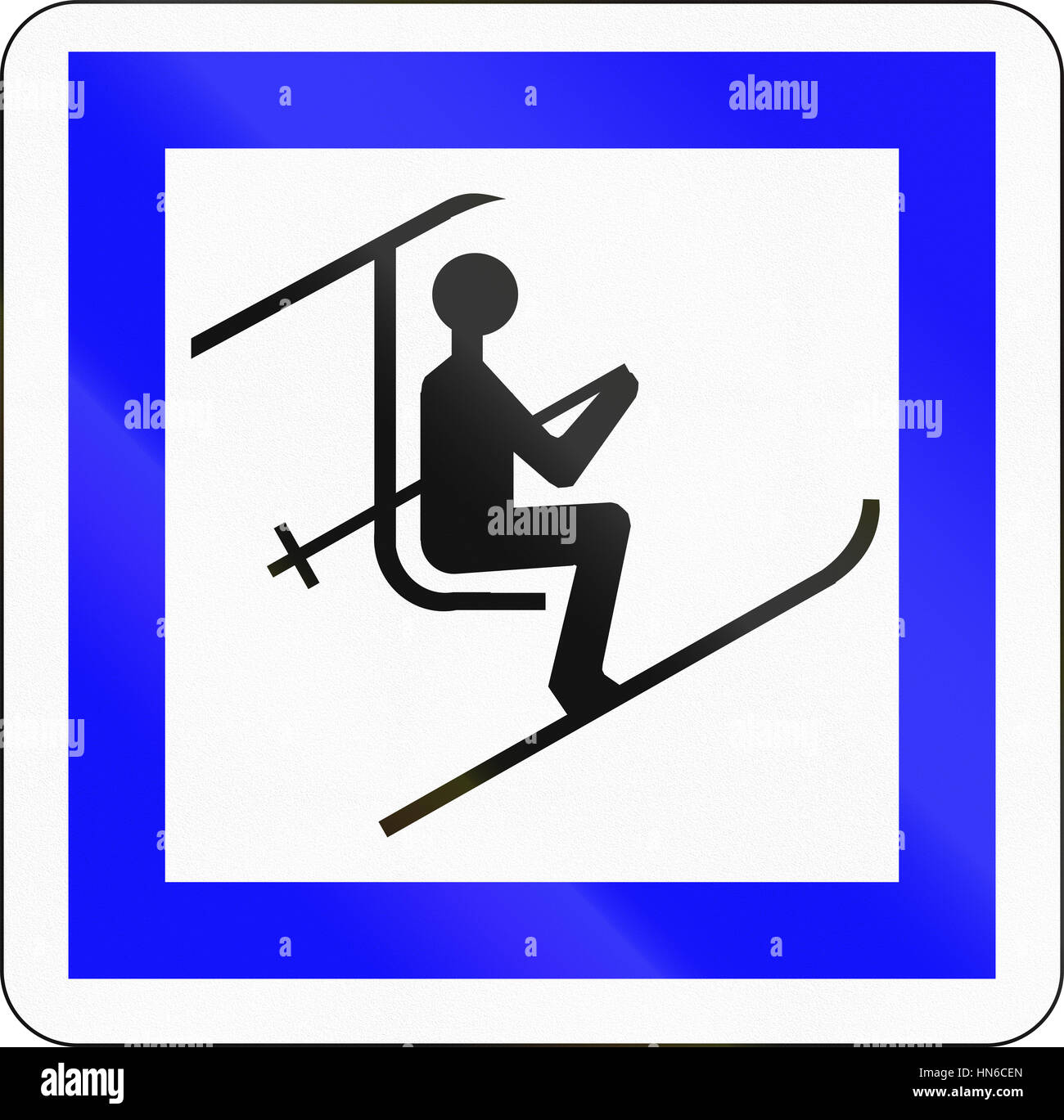Road sign used in France - Chair lift Stock Photo - Alamy