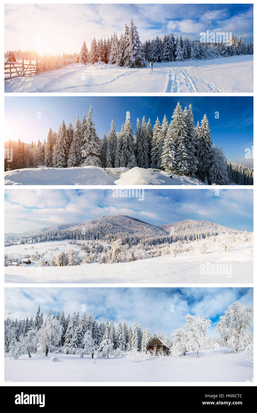 Comfortable houses at sunset Stock Photo - Alamy