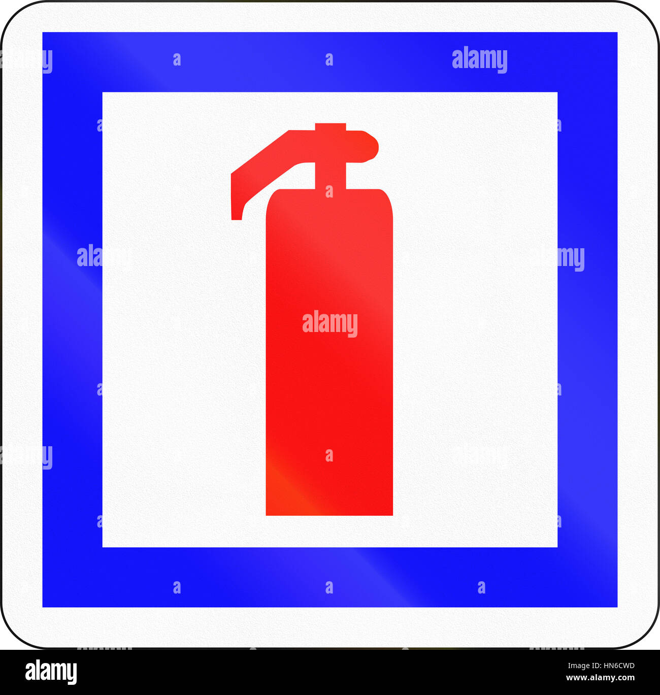 French informational road sign - Fire extinguisher Stock Photo - Alamy