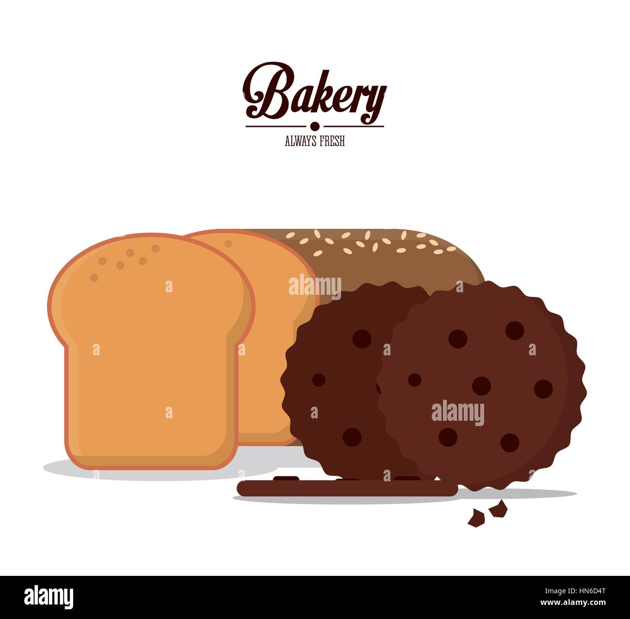 bakery always fresh cookies dessert rye bread Stock Vector Image & Art ...