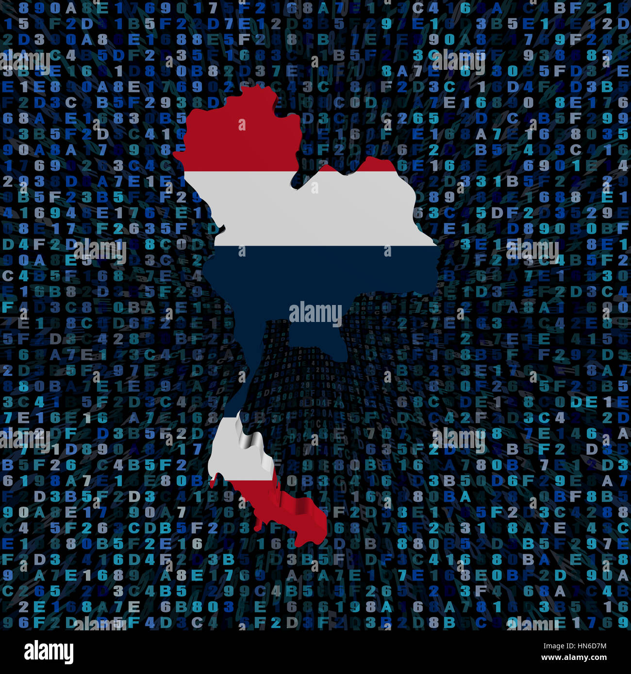 Thailand map flag on hex code illustration Stock Photo - Alamy