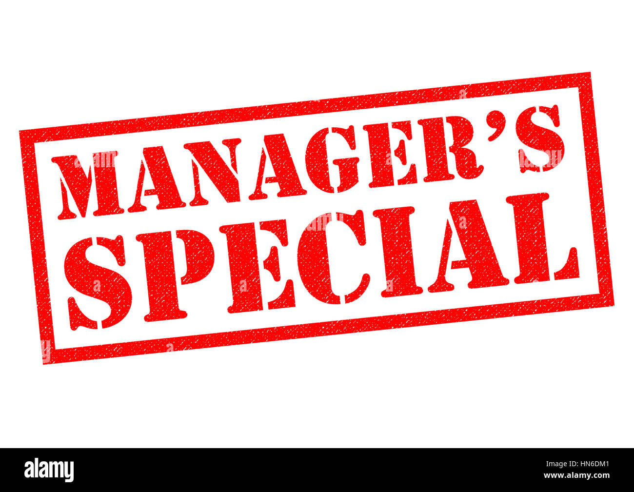 MANAGERS SPECIAL red Rubber Stamp over a white background Stock Photo ...
