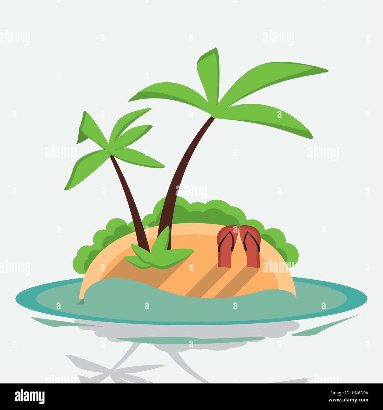 tropical island flip flop sand palm Stock Vector Image & Art - Alamy