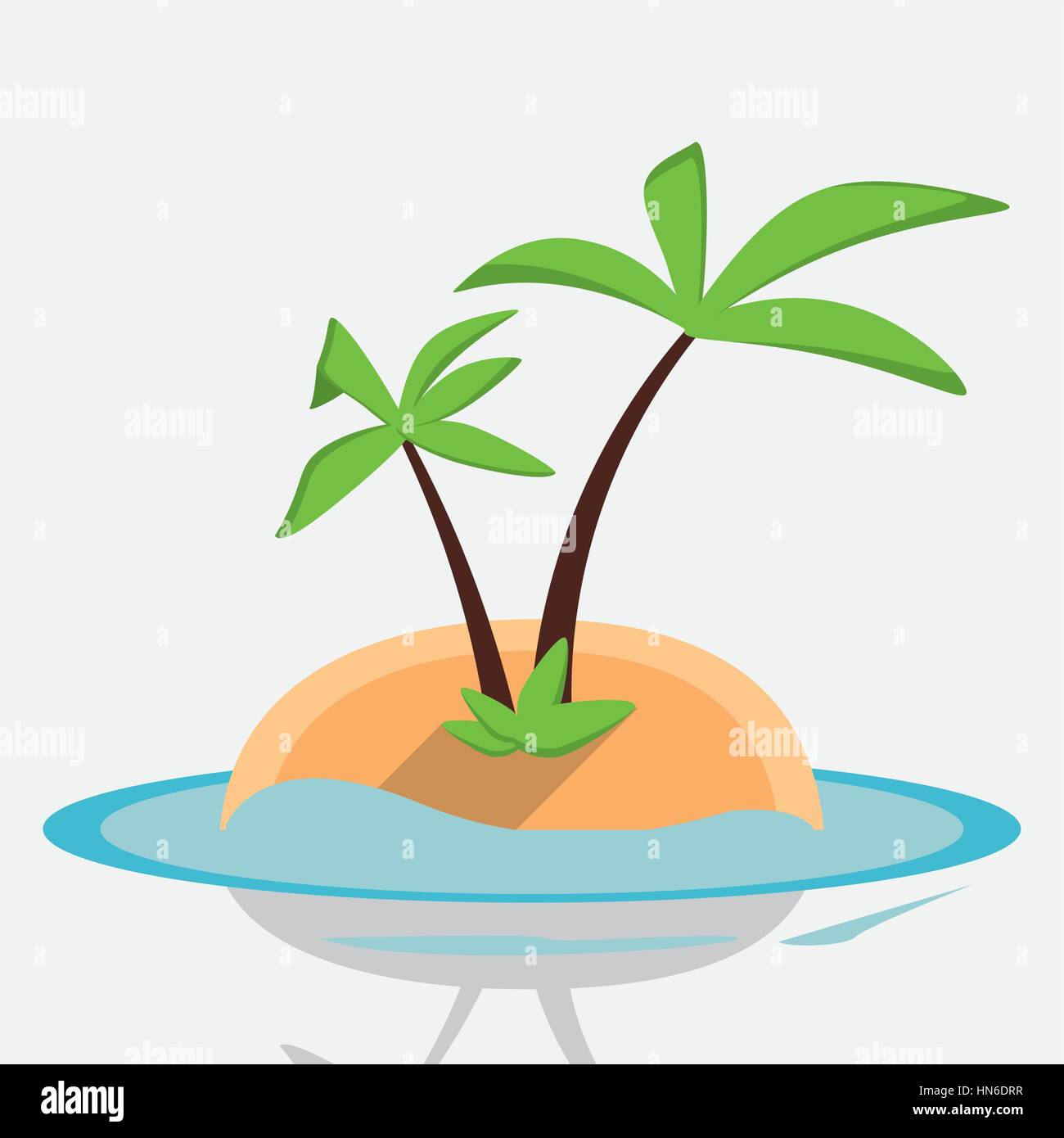 Desert island vector sketch hi-res stock photography and images - Alamy