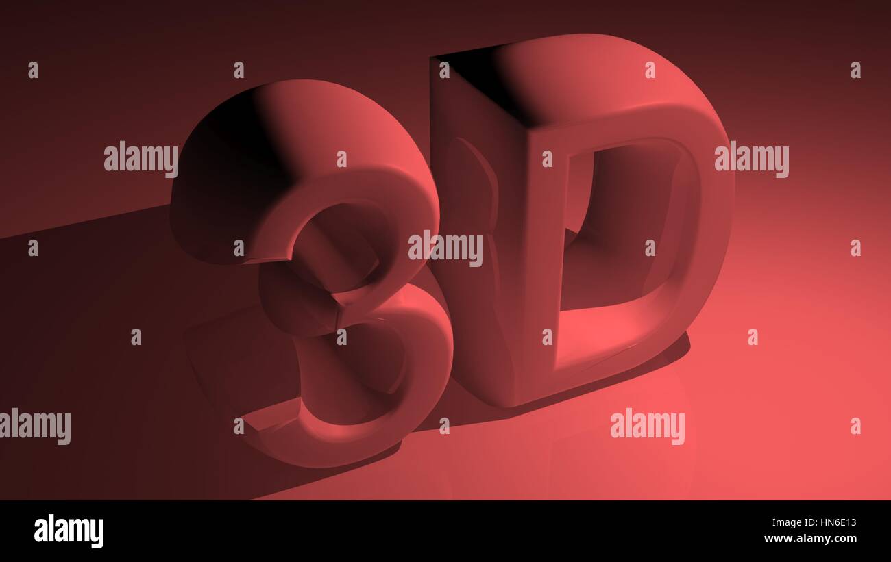 3D in red Stock Photo - Alamy