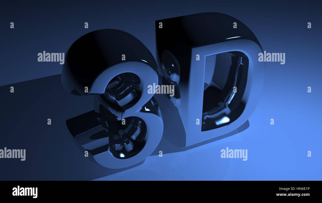 3D in metallic blue Stock Photo - Alamy